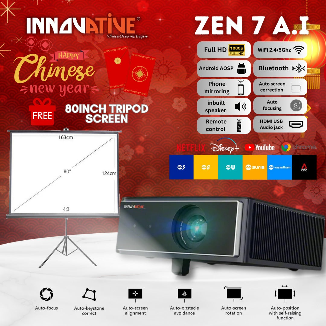 Gen 2 - UltraA.I INNOVATIVE ZEN 7 Super Short Throw Home & Business Sm