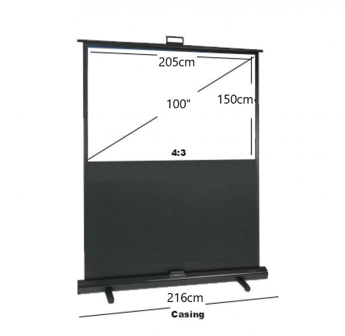 White Collapsible Projector Screen • 60"/ 80"/ 100"/ 120" Cinema Screen ...