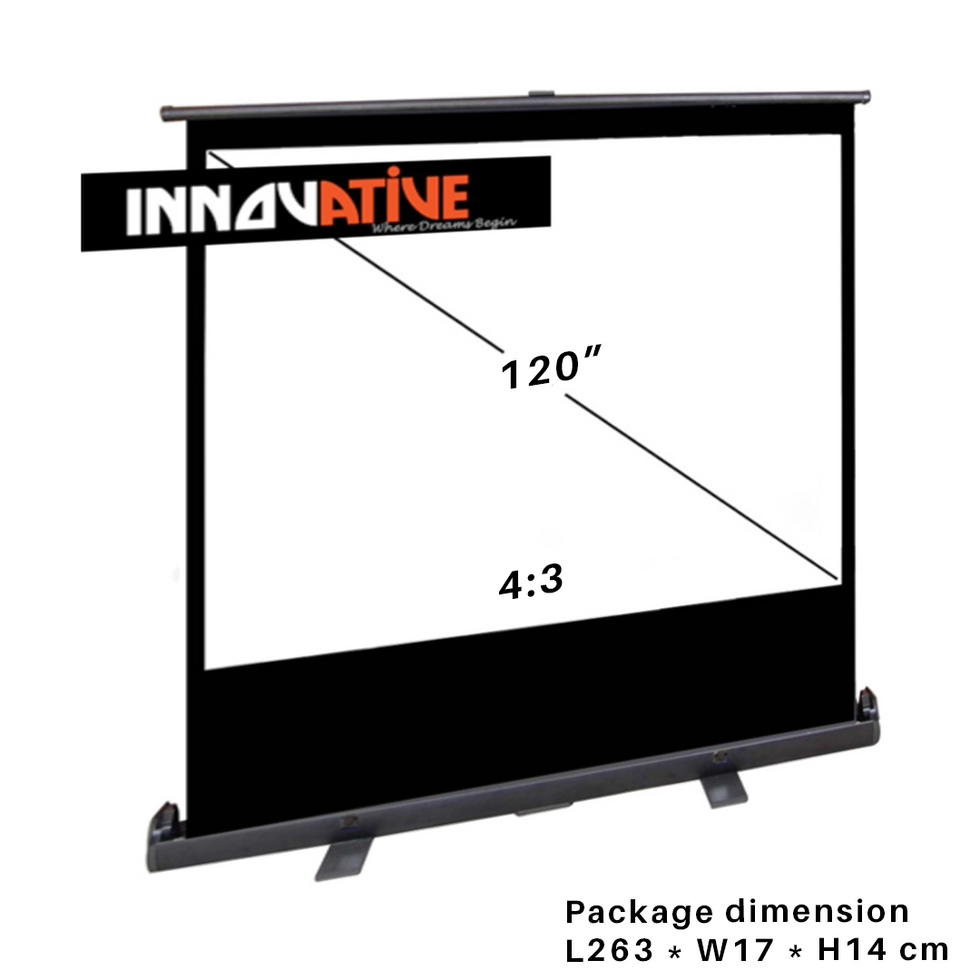 White Collapsible Projector Screen • 60"/ 80"/ 100"/ 120" Cinema Screen ...