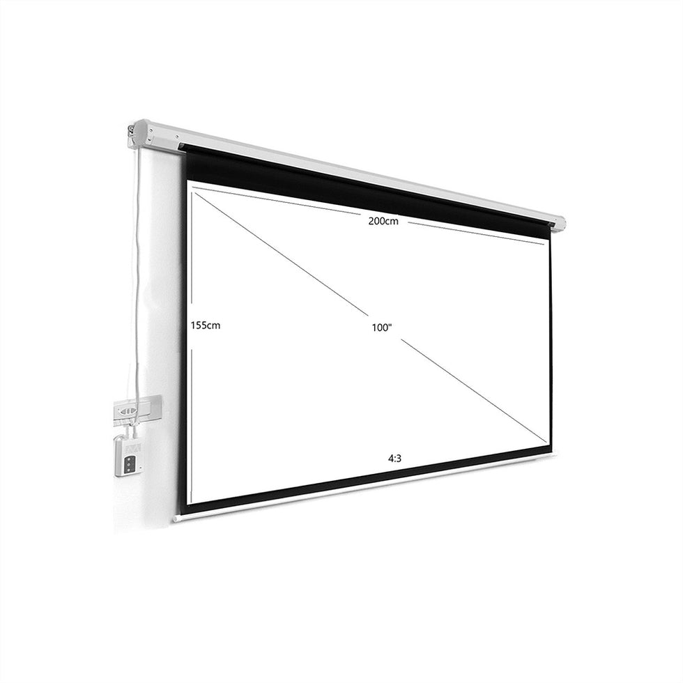 Motorized Electric White Projector Screen • 84" / 100" / 120 ...