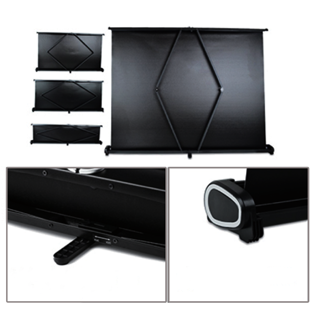 White Collapsible Projector Screen • 40"/50" Tabletop Cinema ...